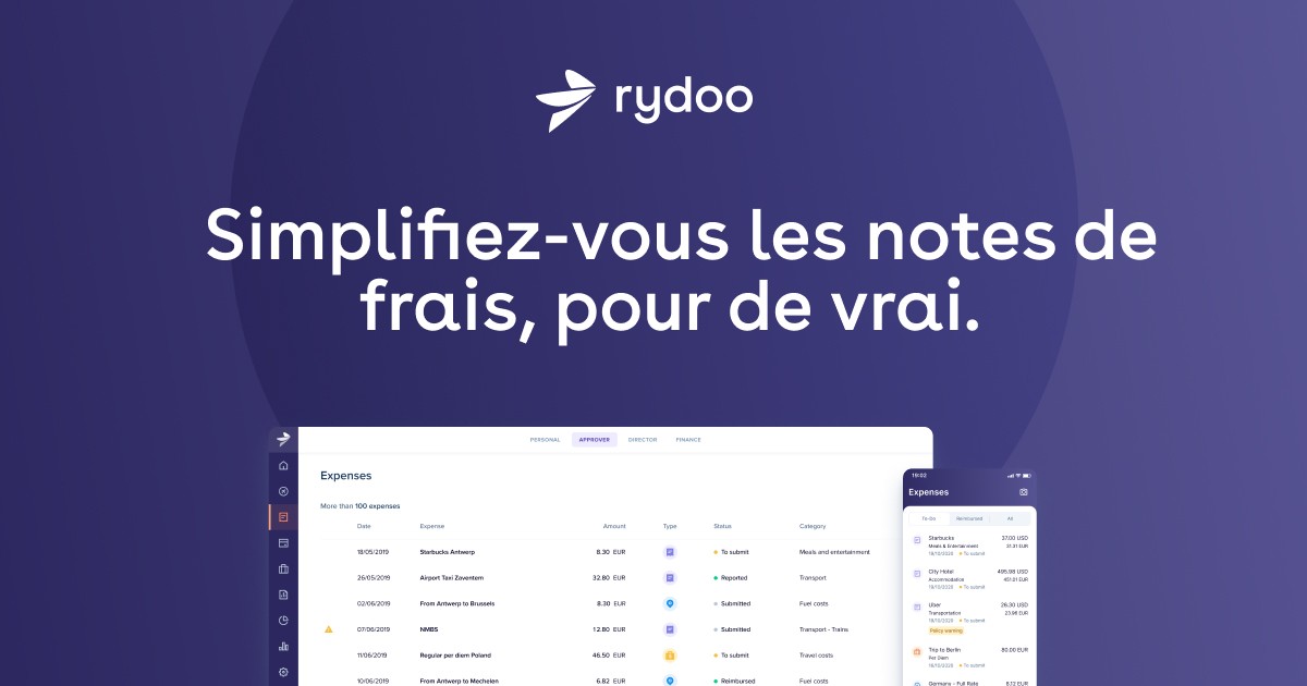 Simplifiez-vous les notes de frais, pour de vrai - Rydoo