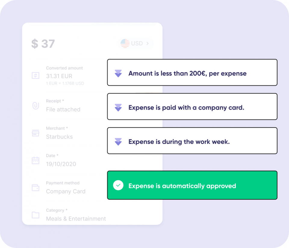 Automated expense approvals