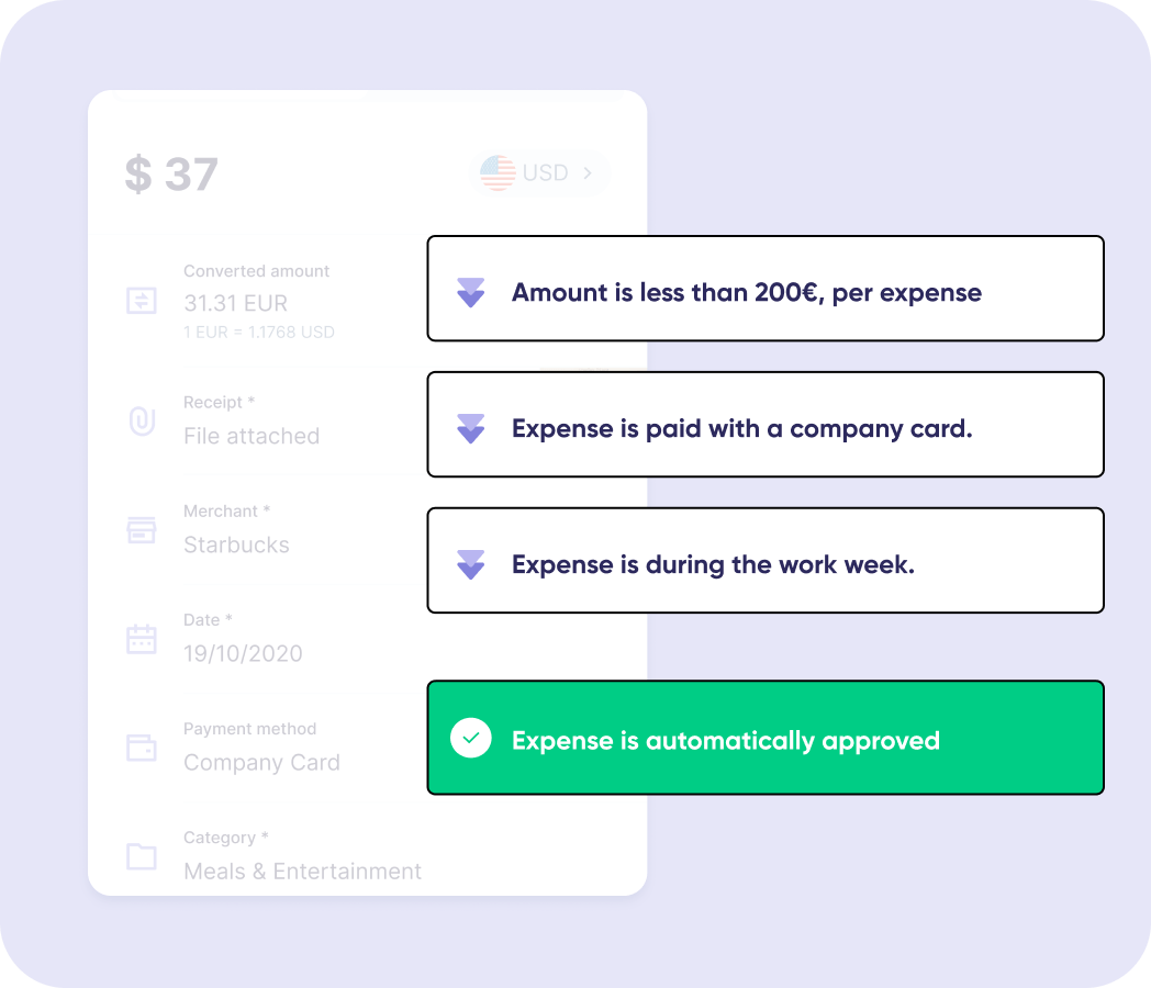 Automated expense approvals