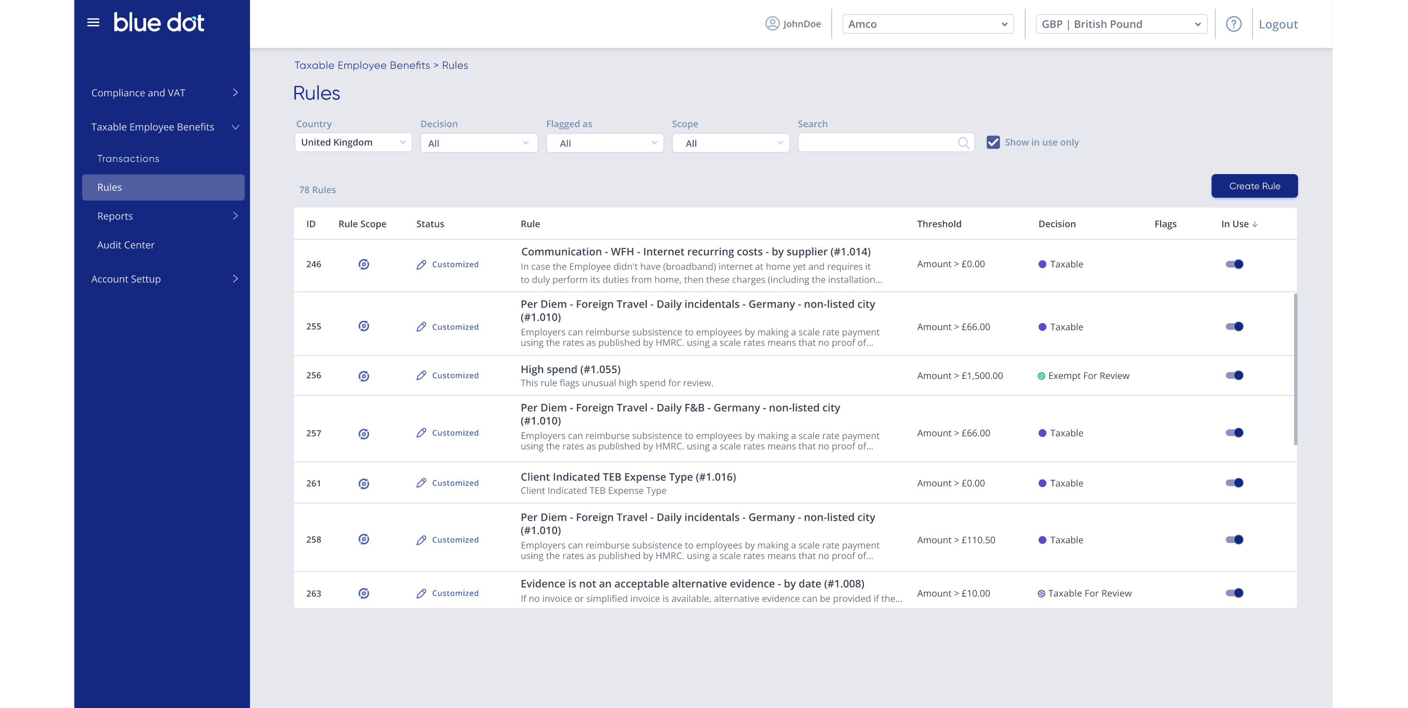 Blue dot integrates with Rydoo
