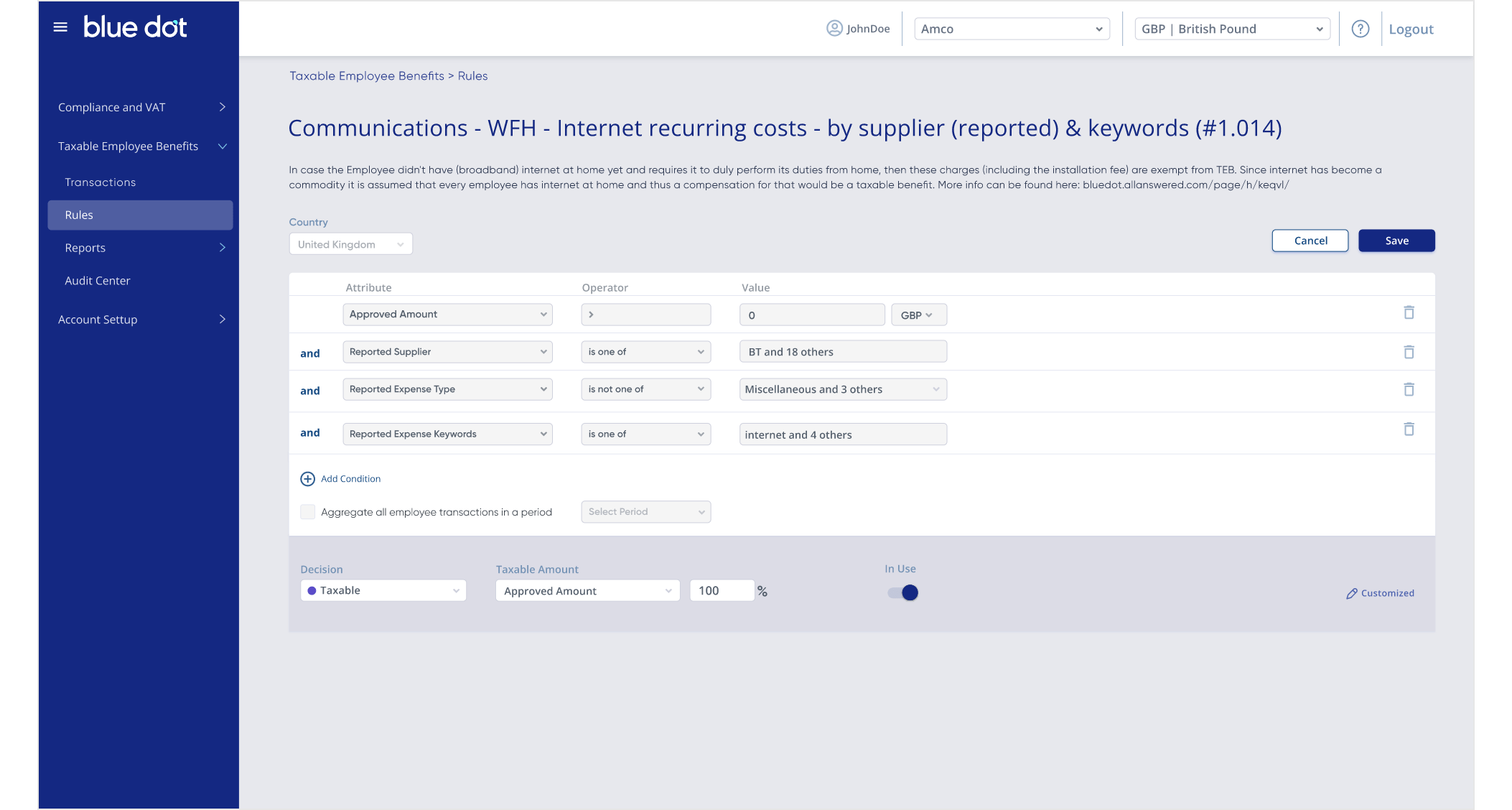 Blue dot integrates with Rydoo