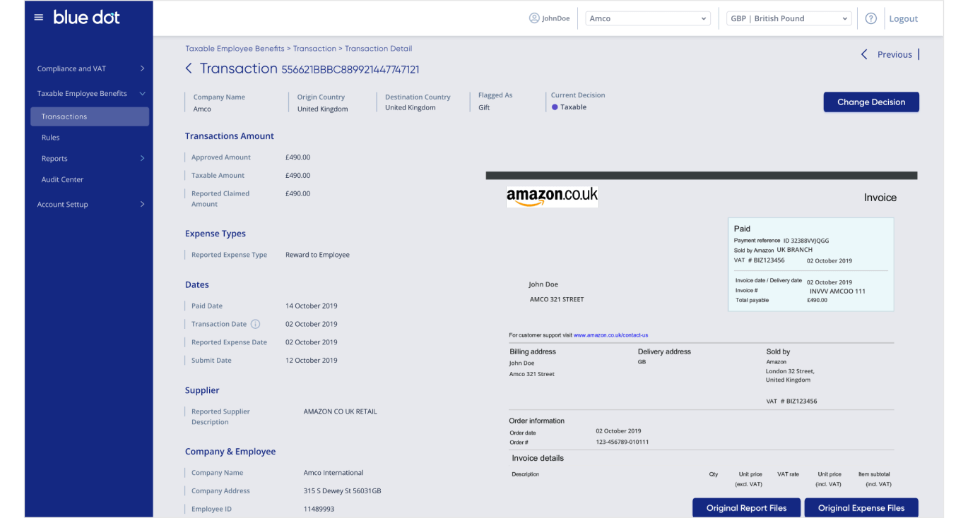 Blue dot integrates with Rydoo